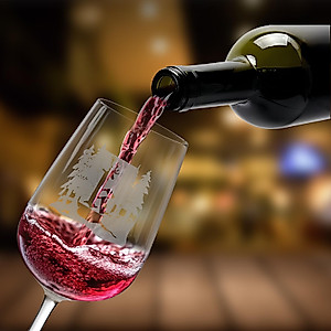 P&Y Wine Glasses, christmas gift, Crystal Clear Glass in Gift Packaging, Long Stem-Unique Modern Shape Wine Glass for Red and White Wine -15 OZ (1pack), Mother's Day Gift（wine glass K）