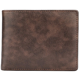 Wallet for Men-Genuine Leather RFID Blocking Bifold Stylish Wallet With 2 ID Window (Coffee-galaxy)