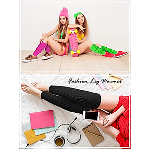 SATINIOR 8 Pairs Women Knit Leg Warmers 80s Eighty's Ribbed Leg Warmers for Party Sports