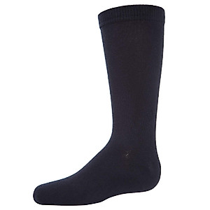 MeMoi Boys' 3 Pair Pack Flat Crew Socks Black 6-7