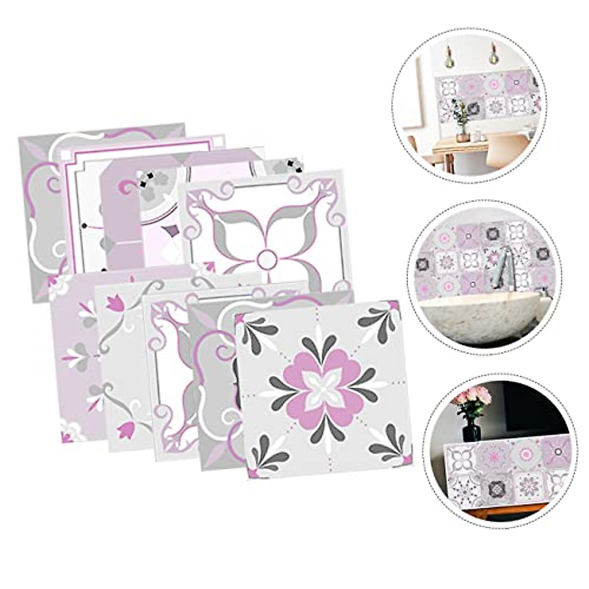 LIFKOME 20 Pcs Pink Tiles Bedroom Tile Flooring Vinyl Floor Tile Floor Tiles Stickers Pink Marble Decor Home Furniture Decor Tile Removable Sticker Floor Tile Sticker for Home Tile Decor