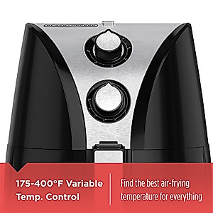 BLACK+DECKER Purify 2-Liter Air Fryer, Black/Stainless Steel, HF110SBD