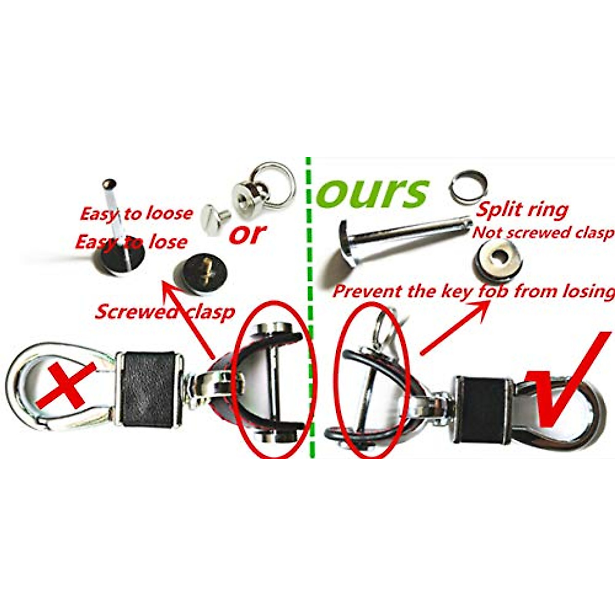 KAWIHEN Leather Key Fob Cover Fit for Chrysler 200 300 Aspen Pacifica PT Cruiser Sebring Dodge Avenger Charger Durango Magnum Jeep GC Commander Grand Cherokee Liberty OHT692713AA