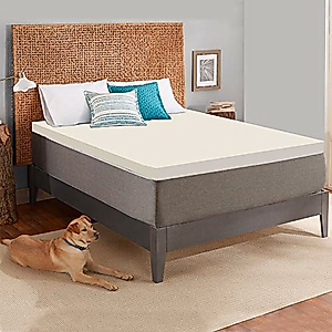 Treaton 1-inch Soft Foam Toppers with Orthopedic Benefits | Provides Proper Back Support and Relieves Pain, Extends Mattress Topper Life, Improves Better Posture, Queen, Off-Yellow