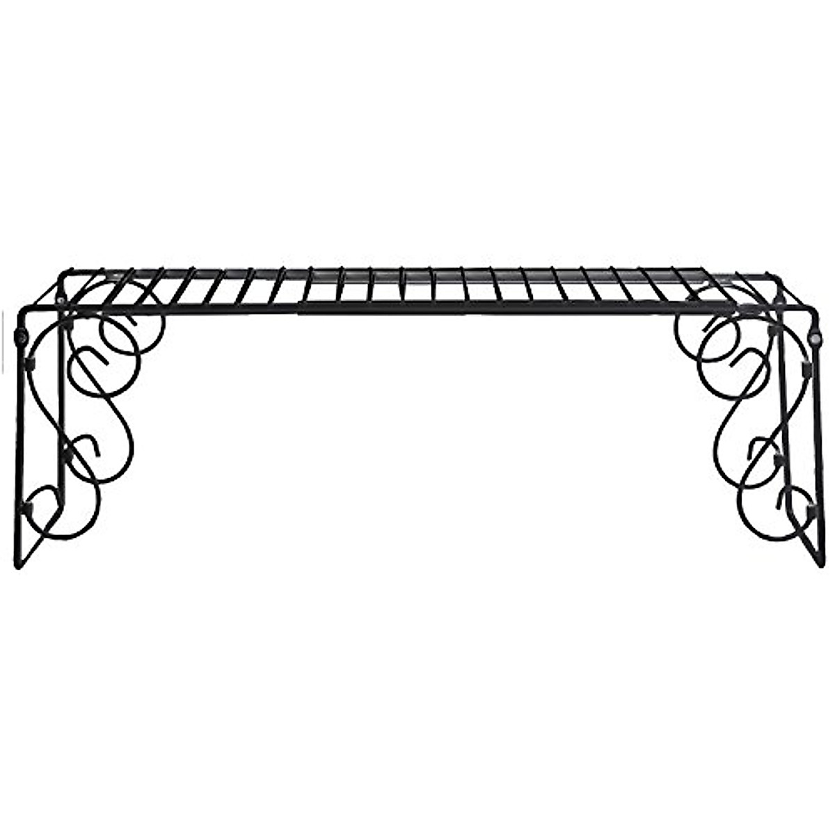 Expandable Scroll Metal 1 shelve,Over The Sink Shelf - Black