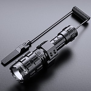 X.Store 2 Pack LED Flashlight with Picatinny Rail Mount, Airsoft Flashlights USB Picatinny Rail Flashlights 5000 High Lumen Rifle Light, 5 Modes Rifle Flashlight - Remote Switch Included