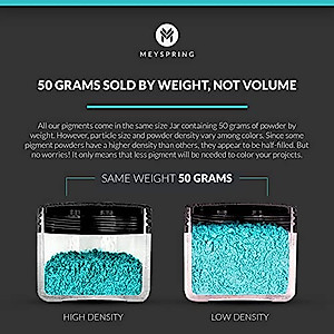 MEYSPRING Turquoise Blue Mica Powder - 50g - Epoxy Resin Color Pigment - Teal Mica Powder for Resin Ocean Art, River Tables, Woodworking - Cosmetic Grade