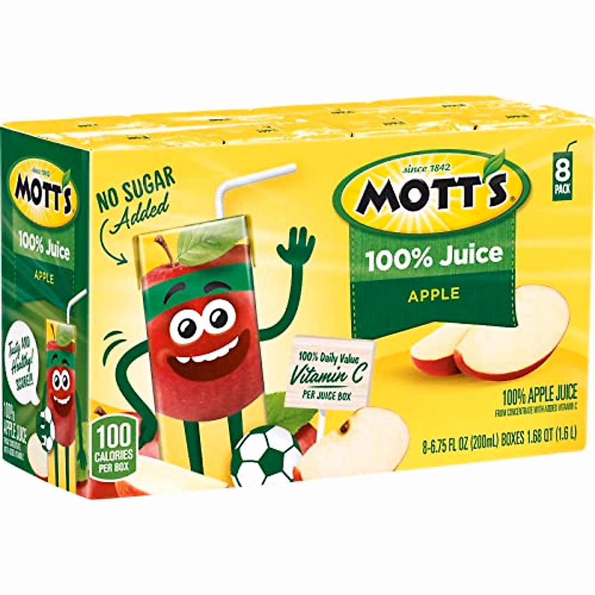 Mott's 100% Original Apple Juice, 6.75 Fl Oz Boxes, 32 Count (4 Packs Of 8), 2 Servings Of Fruit, 100% Fruit Juice, Gluten-free, Caffeine-free, Kosher, Contains No Artificial Colors Or Sweeteners