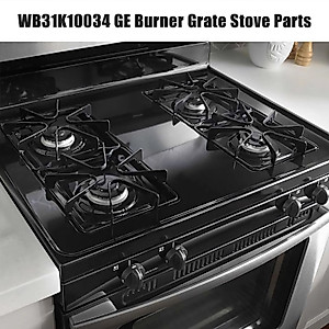 WB31K10034 Burner Grates for Gas Stoves Compatible with GE Gas Stove Range for General Electric Gas Stove Top Surface Grate Cast Iron Rack-4Pack