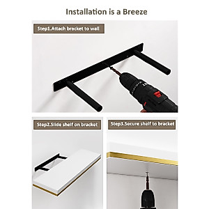 Sivapleso Floating Shelves Set of 2, Modern White Floating Shelves for Wall 24 Inches Long Wall Hanging Shelf with Invisible Brackets for Room Wall