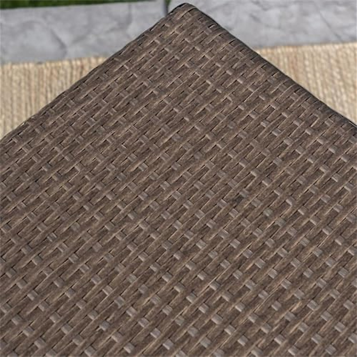 Noble House Puerta Outdoor Wicker Side Table in Light Brown