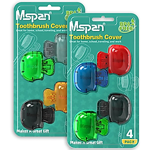 Mspan Electric Toothbrush Cover Cap: Brush Head Protector Cute Plastic Clip Pod - Toothbrush Travel Case for Traveling & Home - 8 Packs