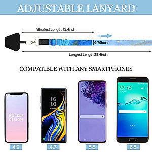 Chinco 5 Pack Crossbody Multifunctional Cell Phone Lanyards Universal Adjustable Neck Strap and Phone Patches Compatible with Most Smartphones(Marble Pattern,Bright Color)