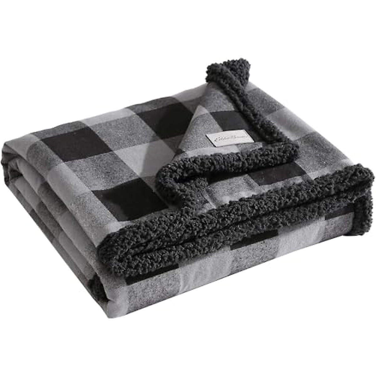 Eddie Bauer - Blanket, Super Soft Reversible Sherpa & Brushed Fleece Bedding, Throw Blankets for Couch, Ideal for Lounging (Cabin Plaid Grey)