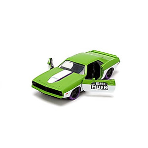 Marvel 1:32 1973 Plymouth Barracuda Die-Cast Car & 1.65" She-Hulk Figure, Toys for Kids and Adults