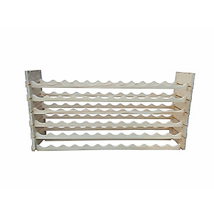 FixtureDisplays® Stackable Modular Wine Rack Stackable Storage Stand Display Shelves, Pine Wood, (72 Bottle Capacity, 6 Rows x 12) 16931