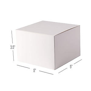 GEFTOL Gift Box 20 Pack 5 x 5 x 3.5 inches Fold Box Paper Gift Box Bridesmaids Proposal Box for Bridal Birthday Party Christmas（White）