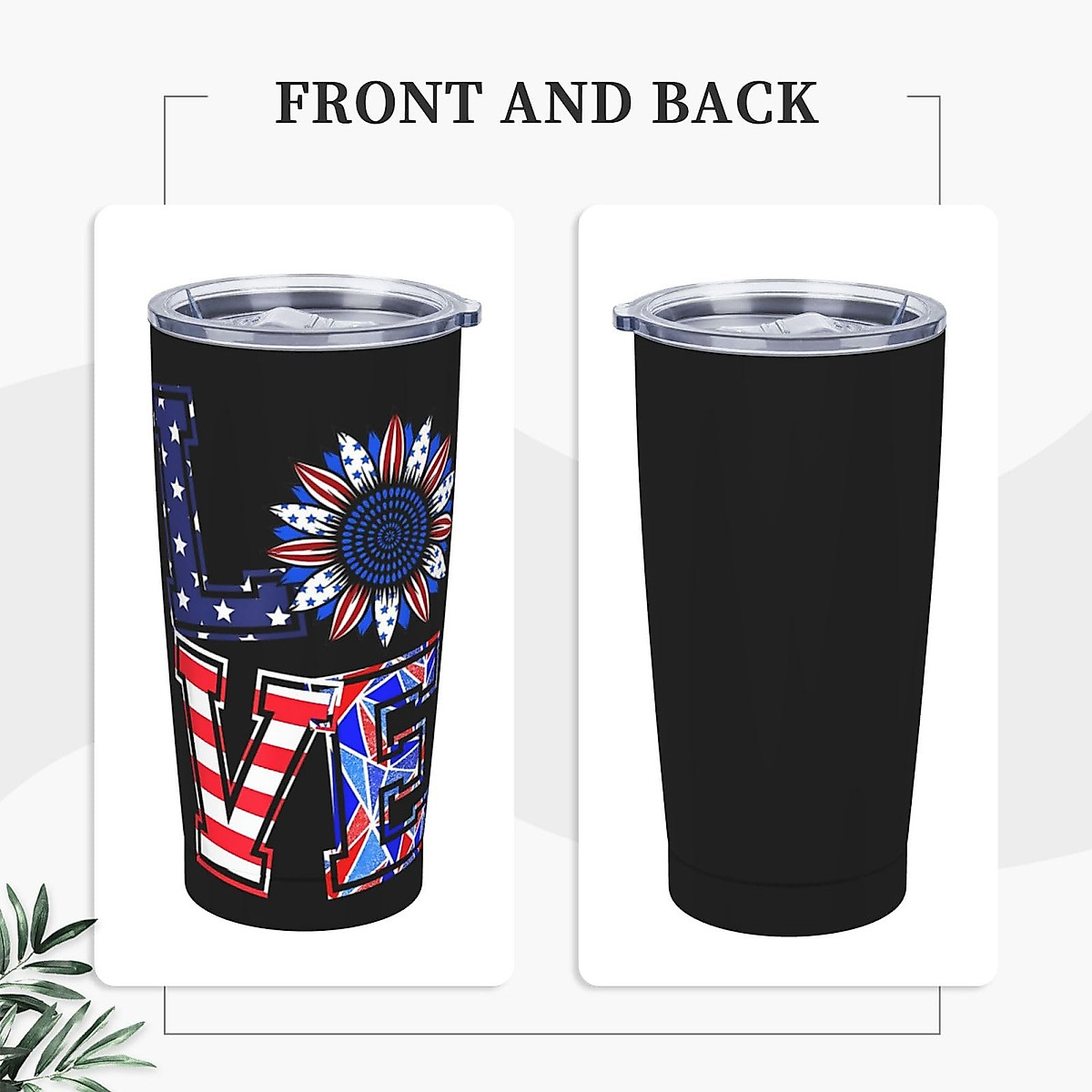 ayvcxui American Flag Flower Stainless Steel Insulated Tumbler 20 Oz Water Bottle Coffee Mug Coffee Mug With Lid Straw