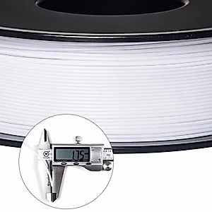 Prinko PP 1.75mm White 3D Printer Filament, 1kg/2.2lb, Dimensional Accuracy < +/- 0.05mm