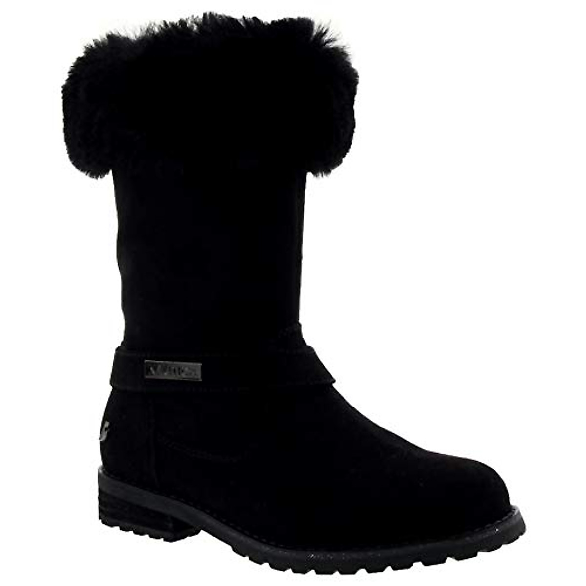 NAUTICA Girls Youth Warm Cold Weather Fashion Boots With Sherpa Fur Upper-Cosima Black-Size-3