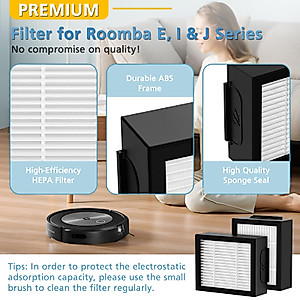 Filter Replacement for iRobot Roomba e, i and j Series i7 i7+/plus i3 i3+ E5 E6 E7 i4 i6 i6+ i8 i8+ Robot Vacuum Cleaners parts, 9 Pack High Efficiency 4639161 Filters