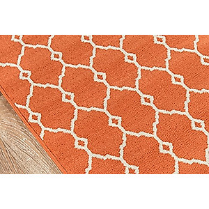 Momeni Rugs , Baja Collection Contemporary Indoor & Outdoor Area Rug, Easy to Clean, UV protected & Fade Resistant, 2'3" x 4'6", Orange