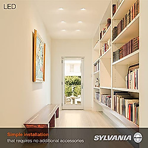 SYLVANIA 5”/6” LED Recessed Downlight with Trim, 9W=65W, Dimmable, 5 CCT Selectable (2700K, 3000K, 3500K, 4000K, 5000K), Wet Rated / UL / Energy Star -12 Pack (62237)
