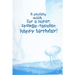 Today and Always by American Greetings SpongeBob SquarePants Happy Birthday Card - Hooray! Guess What's Inside for You? A Squishy Wish for a Super Sponge-Tacular, Happy Birthday! - Color Me