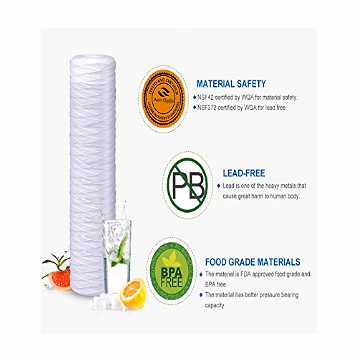 Compatible for American Plumber W30W Comparable Whole House Sediment Filter Cartridge (4-Pack)