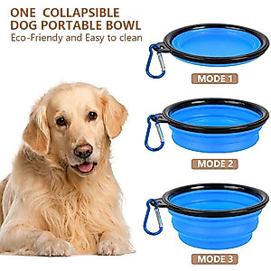 TIOVERY Dog Food Storage Container Small, Cat Food Storage Container Airtight Plastic Dispenser with Graduated Measuring Cup, Pourable Spout and Portable Collapsible Dog Bowl for Pet Food, Birds Seed