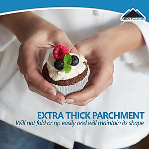 Muffin Liners for Baking - 100pcs White EXTRA LARGE SIZE Cupcake Liners Baking Supplies, Thick Jumbo Parchment Paper Sheets Cute Cups, Greaseproof Pan Liner Wrappers Kitchen Accessories