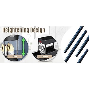Chiaamo, Under Sink Organizers and Storage 2-Tier Sliding Shelf, 1 Sliding Organizer for countertop or Under The Sink with 4 Telescopic Tubes That Allows You to Adjust The Height to Your Need.