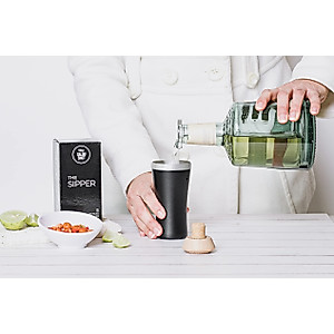 The Sipper Set of 2 Black, The Original Tequila tumbler. 5 oz Insulated Stainless Steel Keeps Your Tequila at the Perfect Temperature. Shot Glass, Tequila Gift, Gift for women, Gift for men