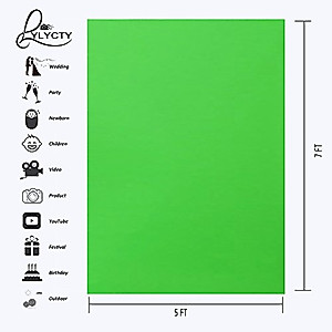 LYLYCTY Background 5x7ft Non-Woven Fabric Solid Color Green Screen Photo Backdrop Studio Photography Props LY063