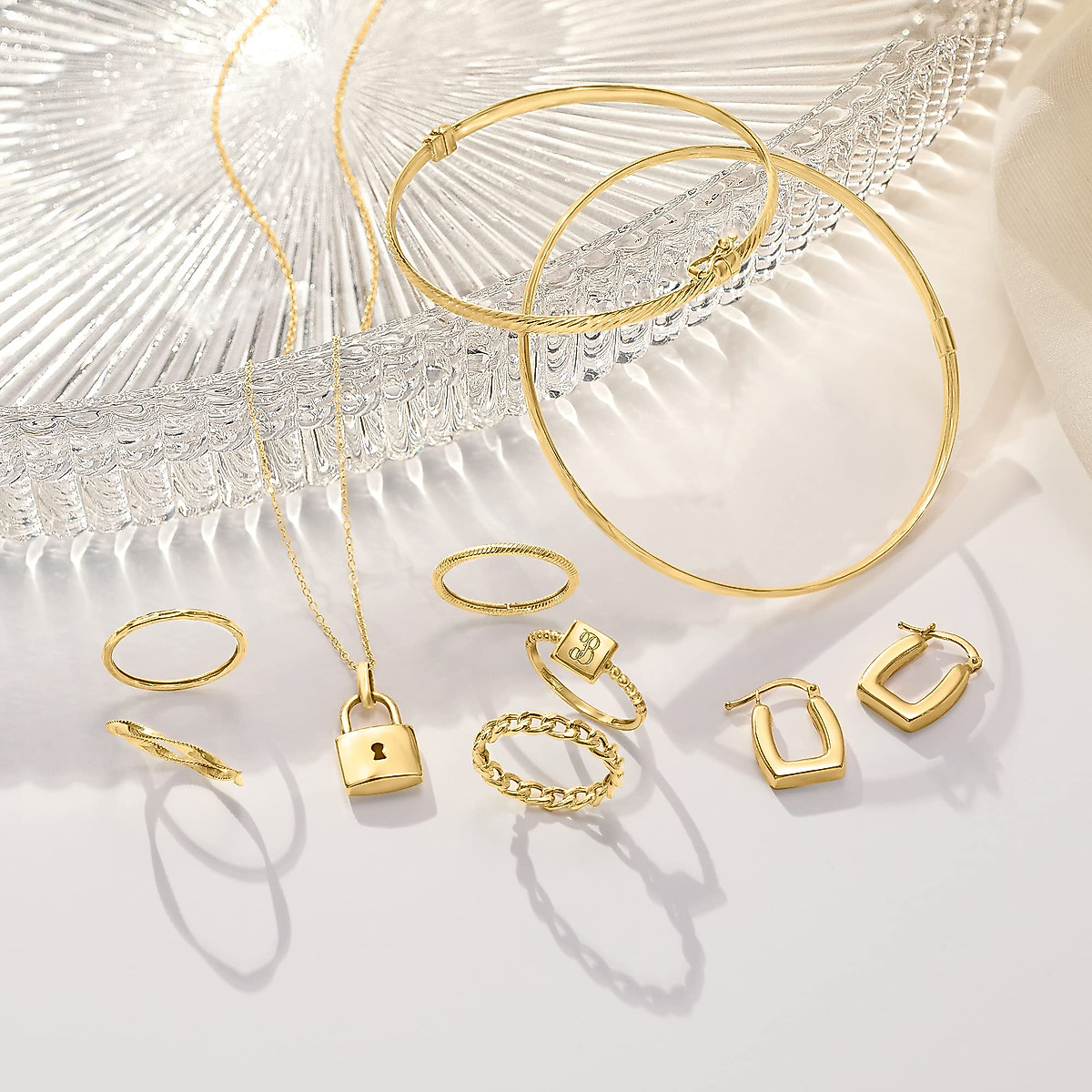 RS Pure by Ross-Simons Italian 14kt Yellow Gold Grooved Ring. Size 7