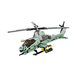 dOvOb Military AH-1Z Viper Helicopter Building Blocks Set, Army Plane Toys as Gift for Kids or Adult (597 Pieces)