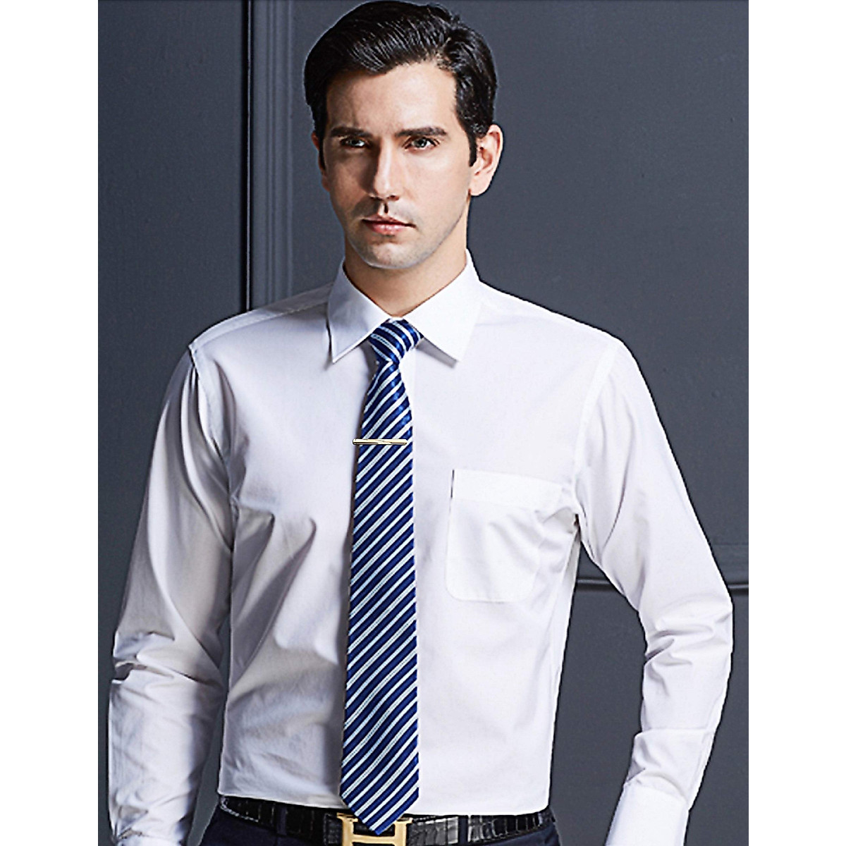 FUNRUN JEWELRY 12PCS Mens Tie Clips Set Black Tie Bar Clip for Regular Ties Necktie Wedding Business Clips with Gift Box