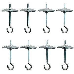 Lainrrew 8 Packs Ceiling Hooks, Ceiling Hooks for Hanging Plants, Swag Hooks Plant Hooks Toggle Hooks with Screws and Toggle Wings for Ceiling Installation Wall Fixing