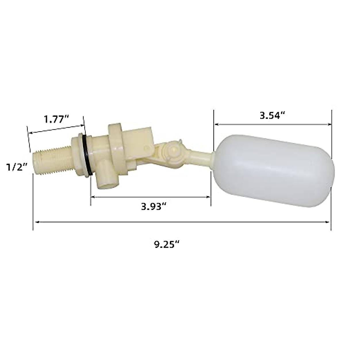 1/2 Inch Float Ball Valve ,Water Float Valve for Automatic Livestock Waterer Bowl, Horse Goat Dog Water Trough ,Pool, Aquariums(2 pack)