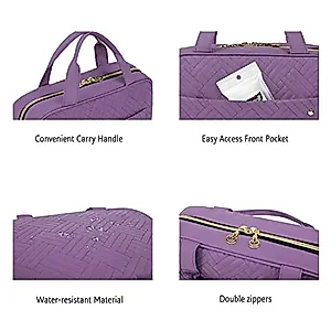 BAGSMART Toiletry Bag Travel Bag with Hanging Hook, Water-resistant Makeup Cosmetic Bag Travel Organizer for Accessories, Shampoo, Full Sized Container, Toiletries (Purple, Large)