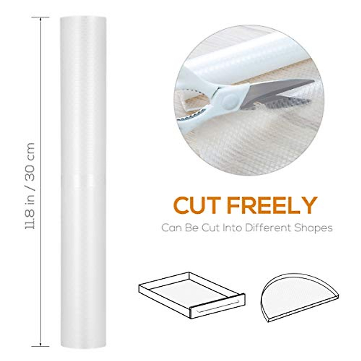 Cabilock Vanity and Desk Drawer Organizers with Shelf Liner(30 * 150mm),Vanity Drawer Organizer Makeup Containers Cabinet Organizers for Kitchen Office Bathroom 7 Pcs/Set