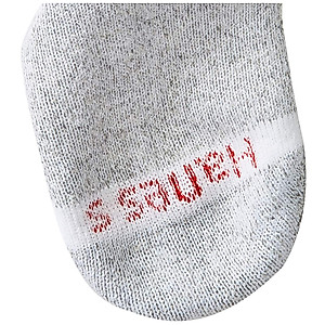 Hanes Boys Socks, Double Tough Cushioned Crew 12-pair Packs Athletic-socks, White/Grey Bottom, Large US