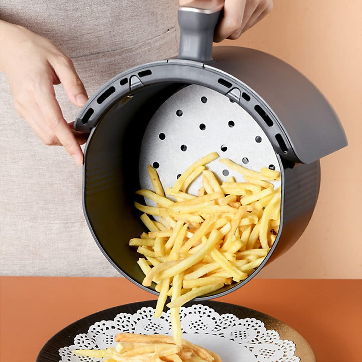 Multipurpose Silicone Liner for Steamer, Air Fryer, Pressure Cooker: Upgraded Reusable Air Fryer Liners, Silicone Baking Mat Steamer Liner, AirFryer Accessory Parchment Paper Replacement 6"-12"