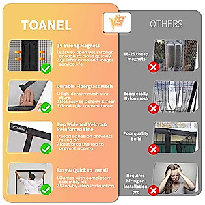 Magnetic Screen Door Fits Doors Up to 38" X 82" and Garage Screen Doors for 2 Car Garage - 16x7 ft