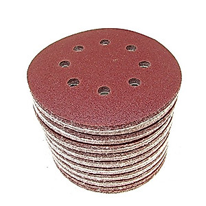 LINE10 Tools 100 Pack Sanding Discs, 40 Grit, 5 inch, 8 Holes, Hook and Loop Backing for Orbital Sanders