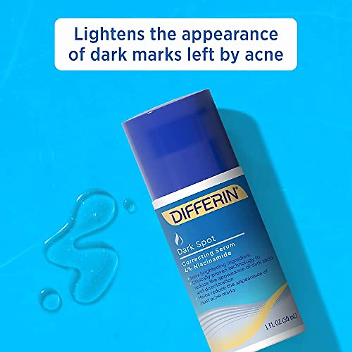 Differin Dark Spot Correcting Face Serum, Dark Spot Correcting Serum by the makers of Differin Gel, Gentle Skin Care for Acne Prone Sensitive Skin, 1 oz (Packaging May Vary)