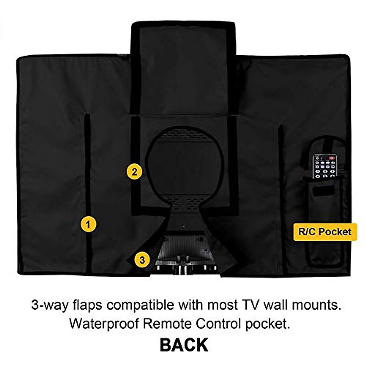 Szblnsm Outdoor TV Cover 55" - 58" - with Bottom Cover - 600D Water-Resistant and Dust-Resistant Material- Fits Your TV Better