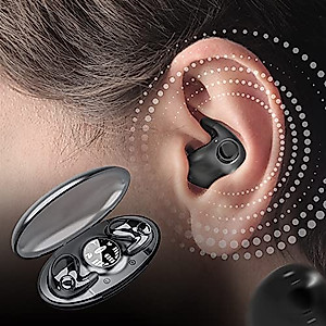 Invisible Sleep Wireless Earphone Ipx5 Waterproof, 2023 New Mini Hidden Earbud in-Ear Headphones, Wireless Bluetooth 5.3 Touch Control Headphones Sleep Noise Cancelling Earbuds (A_Black)