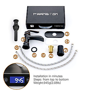 FRANSITON Waterfall Faucet Bathroom Faucet Single Handle One Hole Oil Rubbed Bronze Finish Large Spout Lavatory Faucets Oil Rubbed Bronze