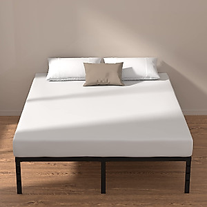 Meberam 18 Inch Full Size Metal Platform Bed Frame Heavy Duty Mattress Foundation Support No Box Spring Need, Black